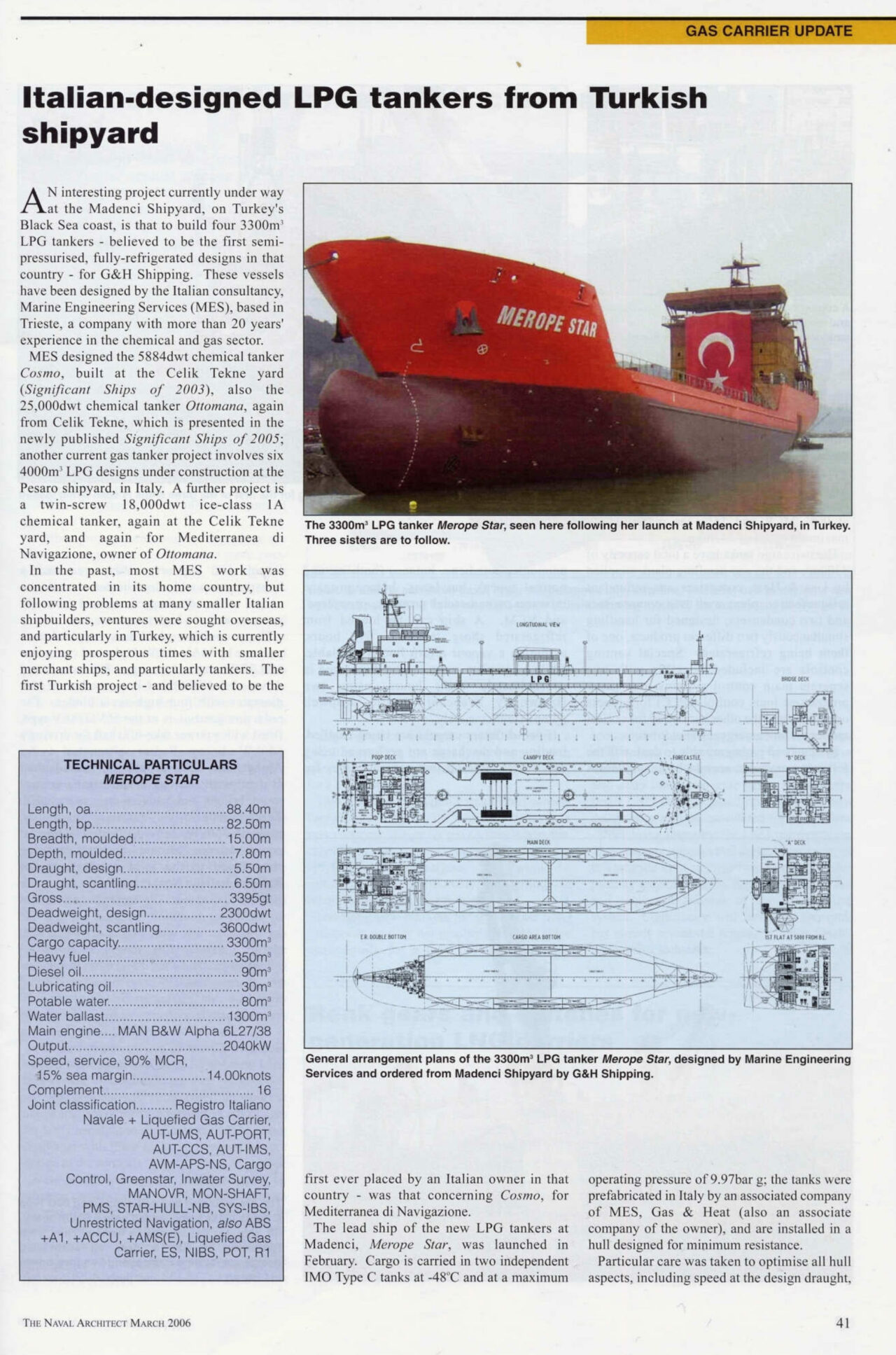 Italian-designed LPG tankers from Turkish Shipyard